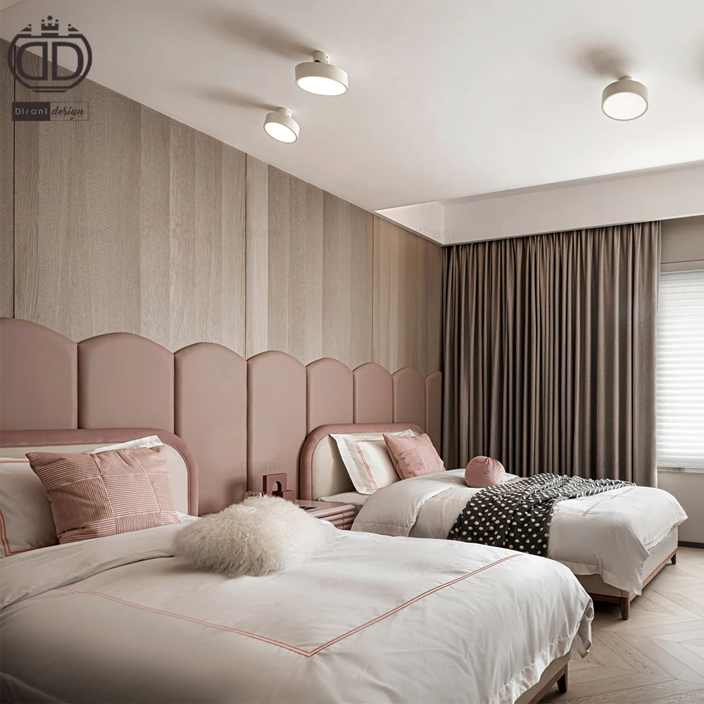 Soft Sweet Sisters Twins Kids Bed Girls Light Luxury Bed Comfortable ...