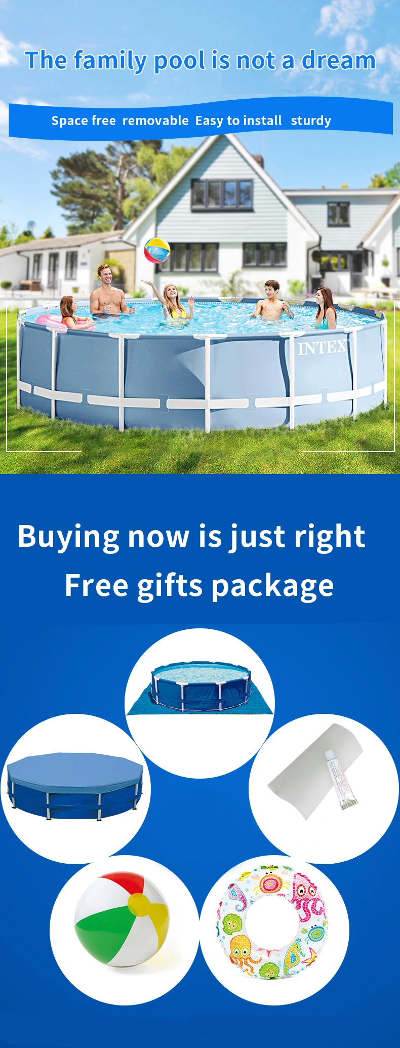 2020 Intex Inflatable Swimming Pool Inflatable Pools Large Inflatable ...