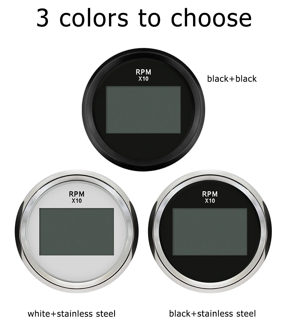 ELING Digital Tachometer REV Counter Meter RPM Gauge 52mm 85mm With ...