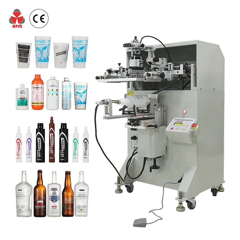 S250 S350 S650 1-4 Colors Milk Tea Cup Cylindrical Semi Auto Printer ...