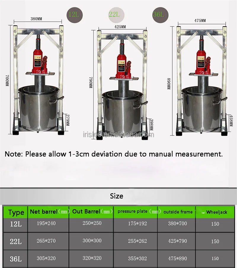 Manual Hydraulic Fruit Squeezer Stainless Steel Small Grape Blueberry ...