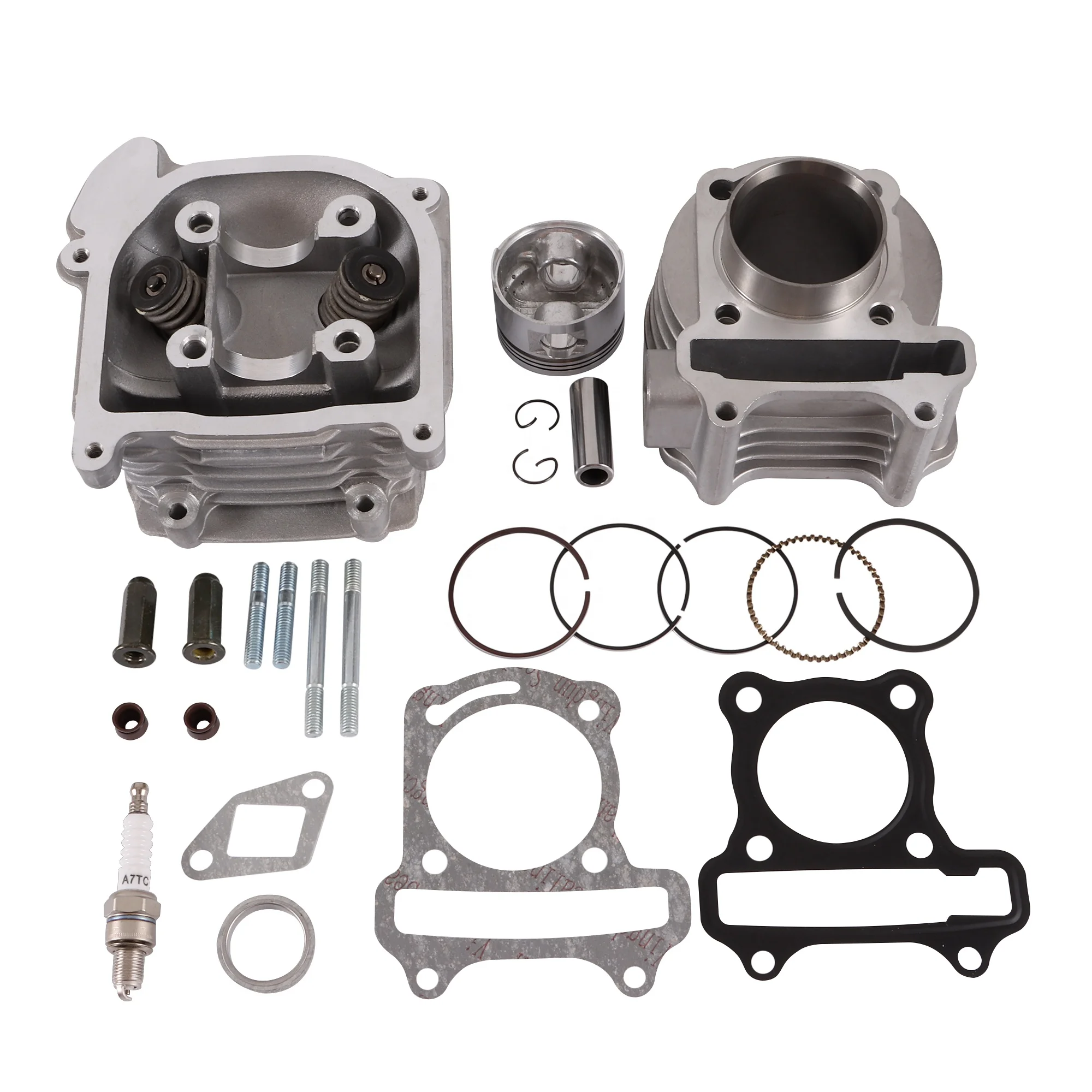 GOOFIT 47mm GY6 80cc Motorcycle Cylinder Heads Big Bore Cylinder Block ...