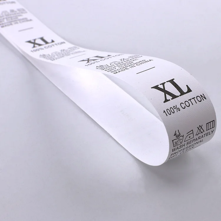 Custom Cotton Fabric Size Label Barcode Printing Washing Label For Baby ...