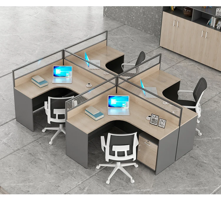Modular Office Furniture Cubicle 6-Seater Multi-Staff Workstation ...