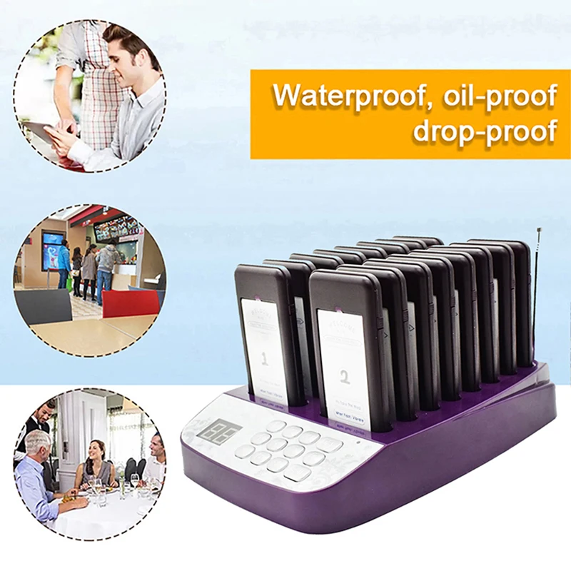 Fast Food System Electronic Paging Equipment 16 Pagers Restaurant ...