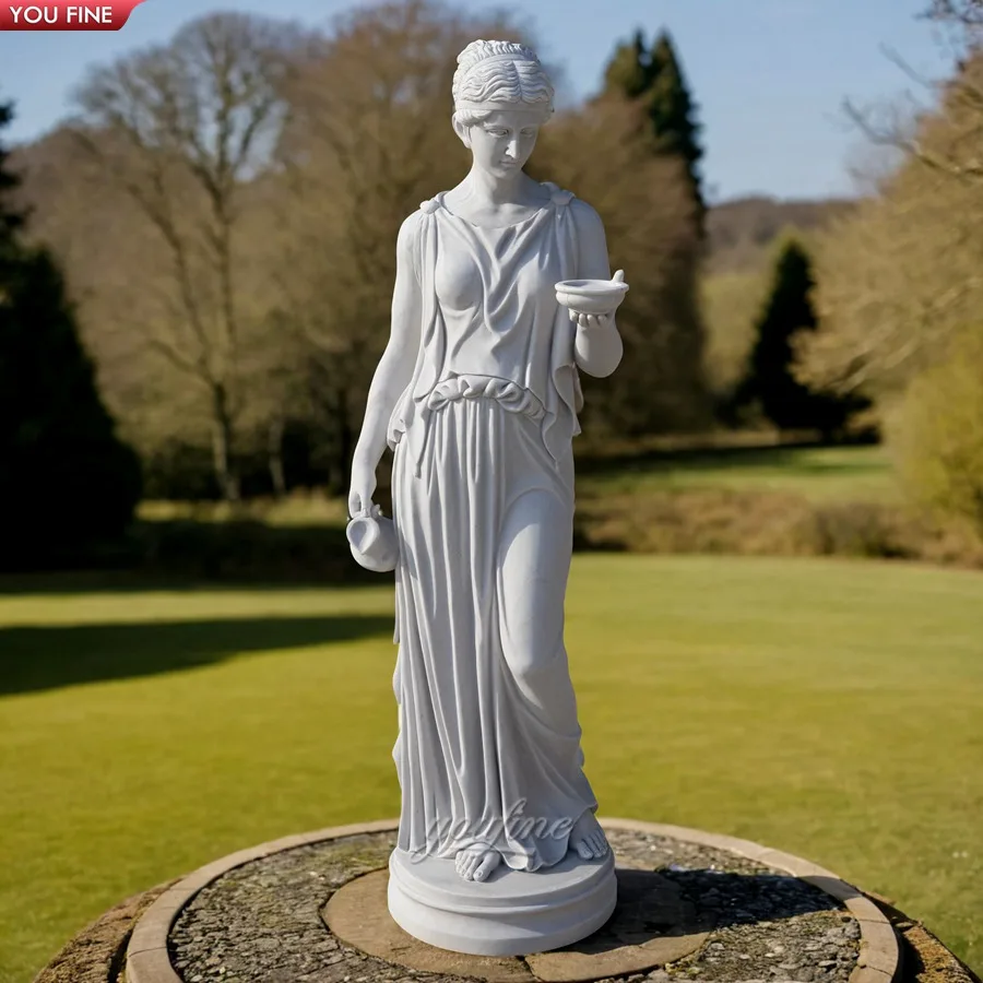 Hand-carved Marble Hebe Statue - Goddess of Youth