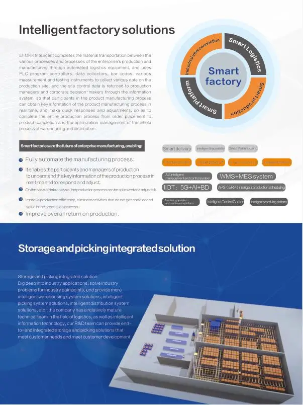 EFORK Stacking Mobile Robot VNA AGV AMR for Intelligent Warehouse