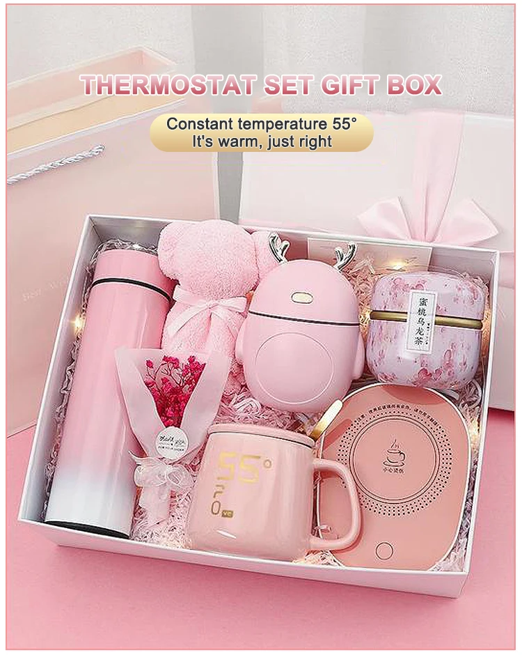 Custom Logo Gift Box Set Thermostatic Cupporcelai Vaccum Flask Ceramic ...
