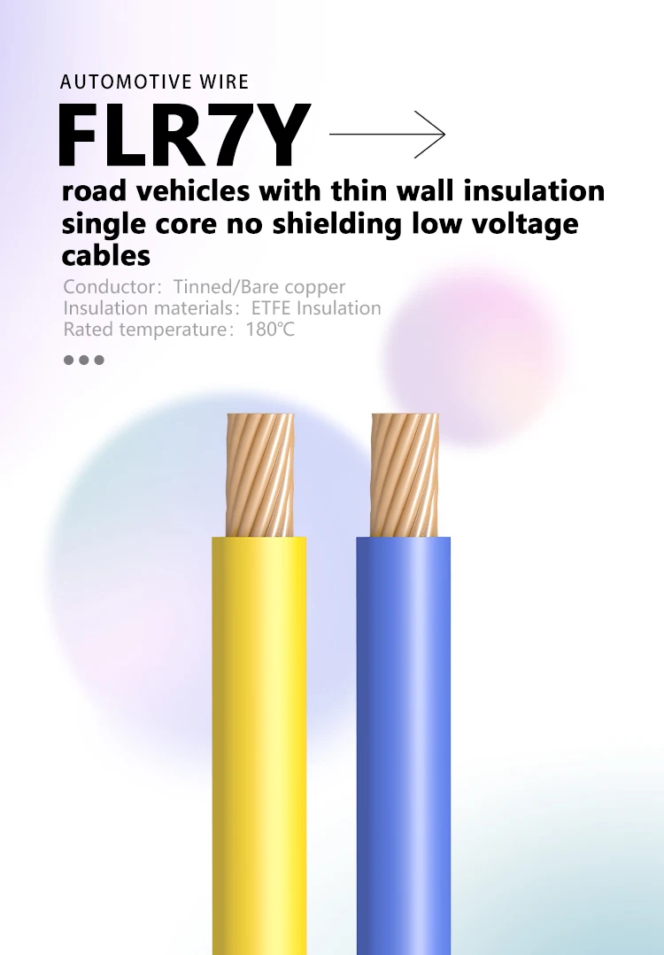 Single Core ETFE Automotive Wire FLR7Y - 180℃ Heat Resistant