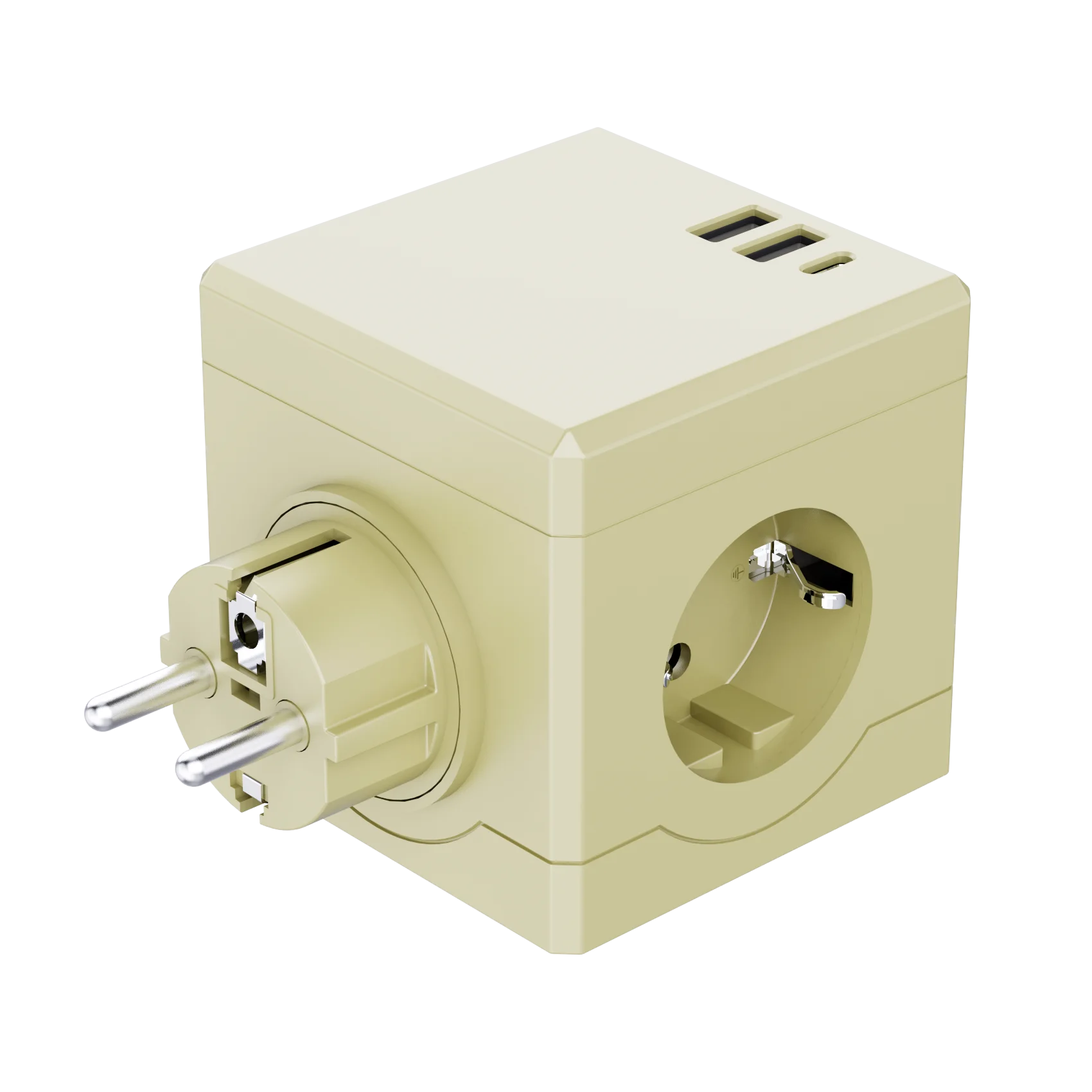 Alibaba.com: EU Cube Adapter 250V/16A with 3 AC outlets, 2 USB-A and 1 ...