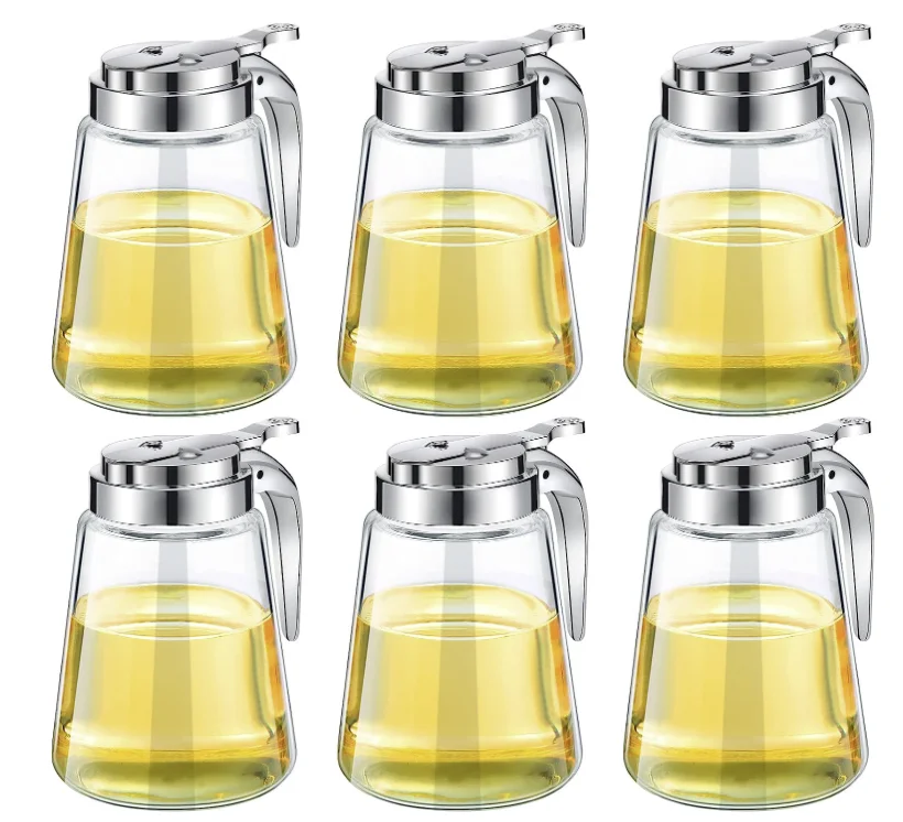 Syrup Dispenser Glass Bottle Honey Maple Syrup Pitcher With Retracting ...