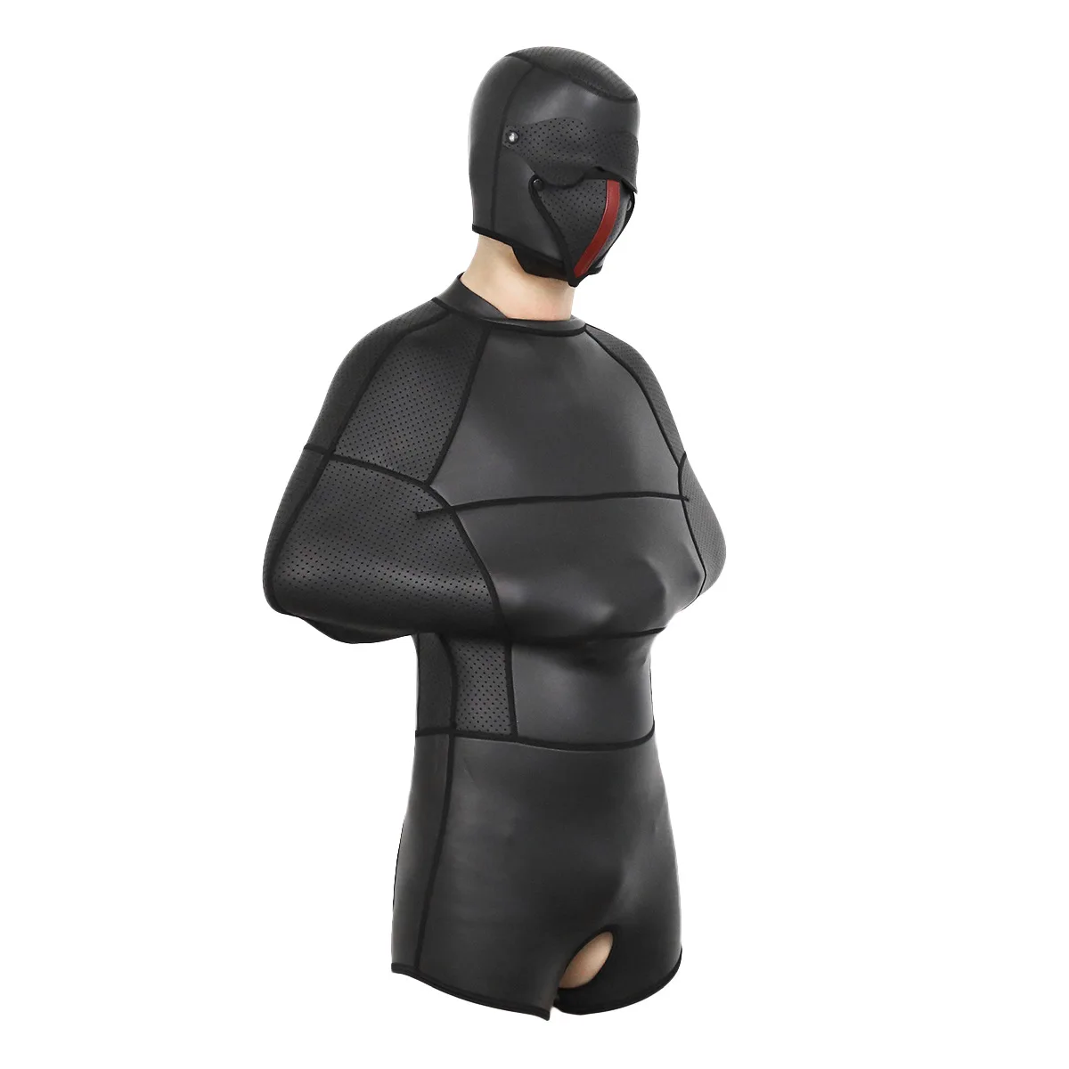 New Corset With Zipper One-piece Rubber Suit Buttless Crotchless Pants ...