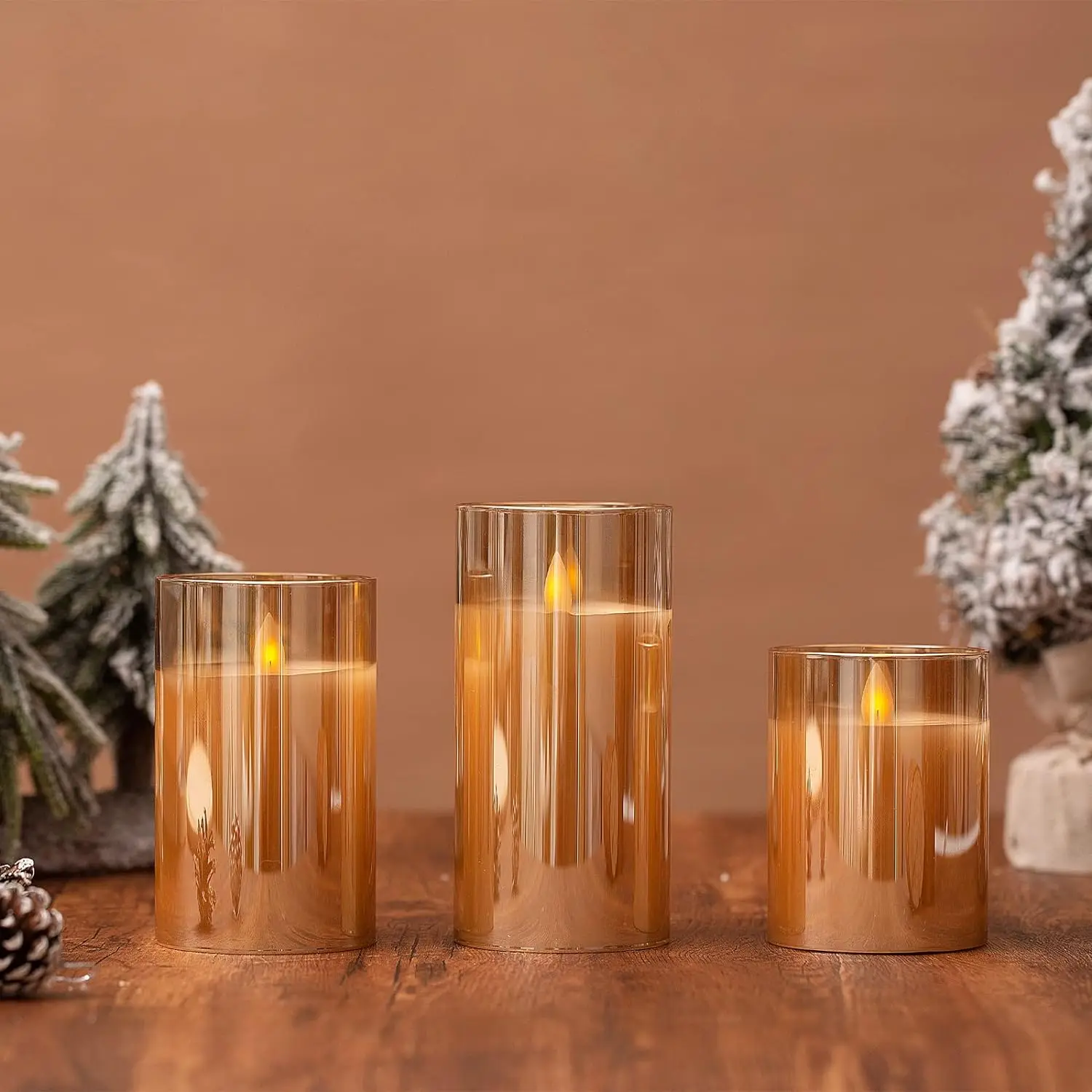 Flameless Glass LED Candles - Flickering Real Wax Alternatives