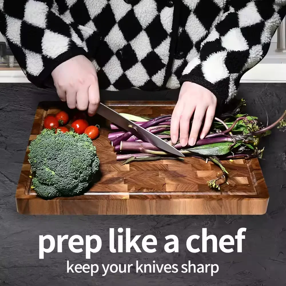 Natural Walnut End Grain Butcher Block Chopping Cutting Board with ...