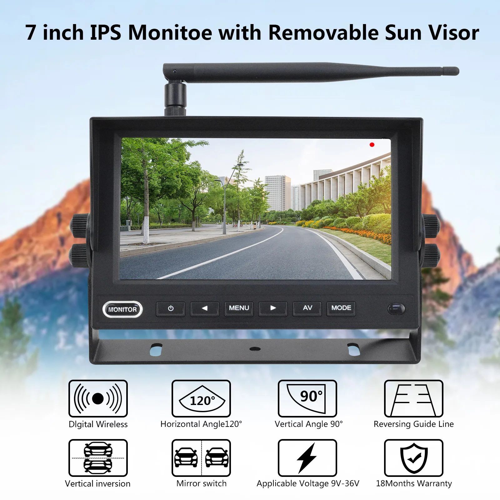 Ahd 1080p 7'' Ips Quad Split Screen Monitor Truck Rear View System 2.4g ...