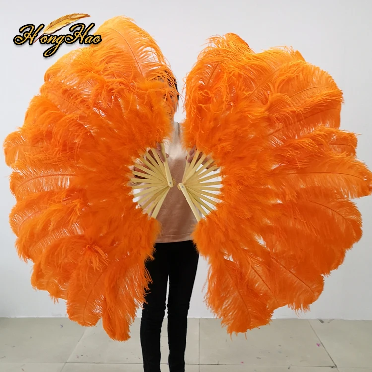 Wholesale Medium Ostrich Feather Fan Customized Dyed Handmade for ...