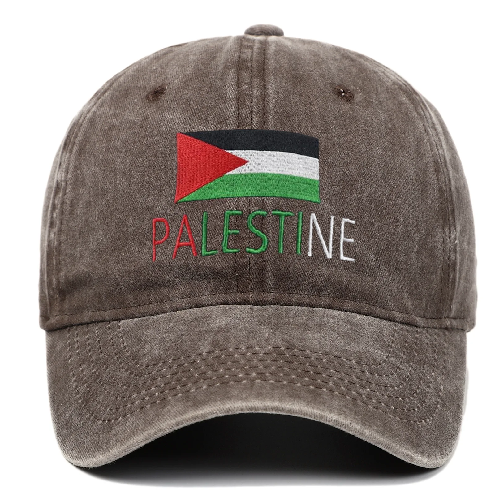 Outdoor Washed Denim Embroidery Palestine Flag Baseball Cap Custom Logo ...
