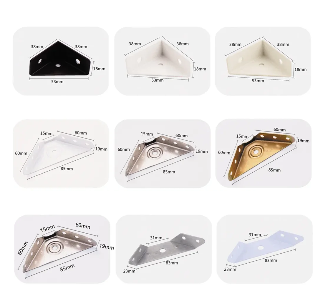 Large Angle Brackets - Metal Iron Braces for Wood Support