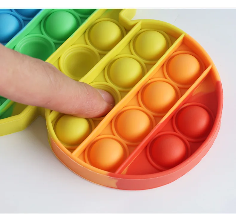 Children Silicone Push Pop Bubble Sensory Fidget Toy Stress Reliever ...