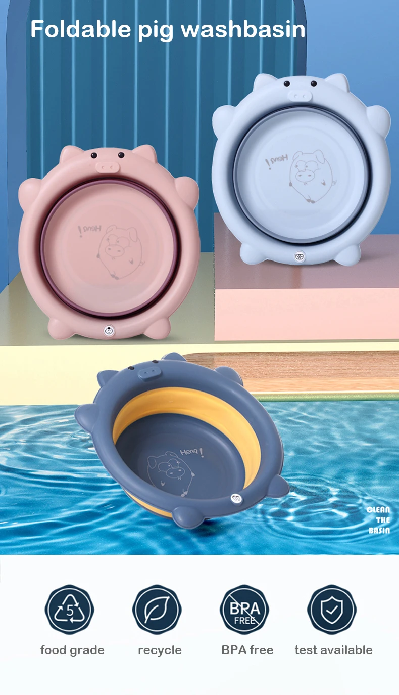 Portable Children's Cartoon Animal Shape Baby Bathing Basins Plastic ...