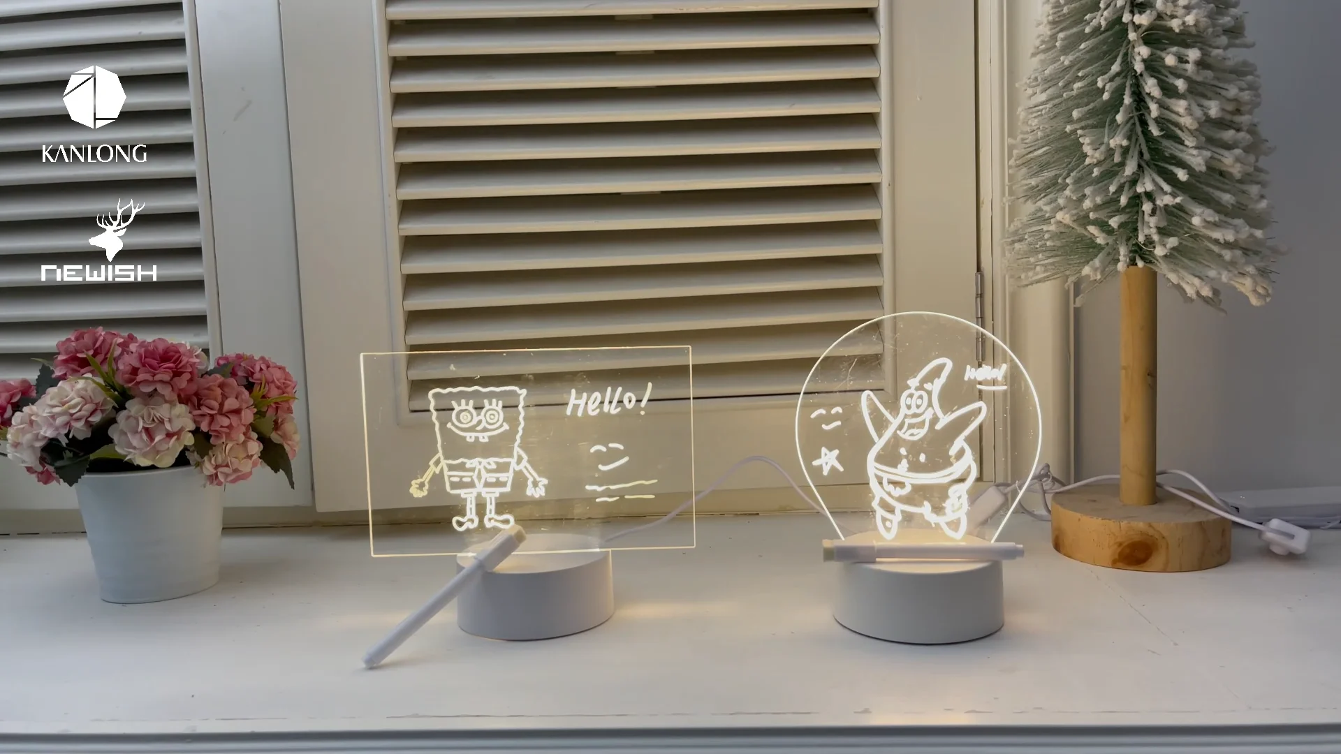 High Quality Diy Erasable Clear Board Effect Acrylic Night Light 3d ...