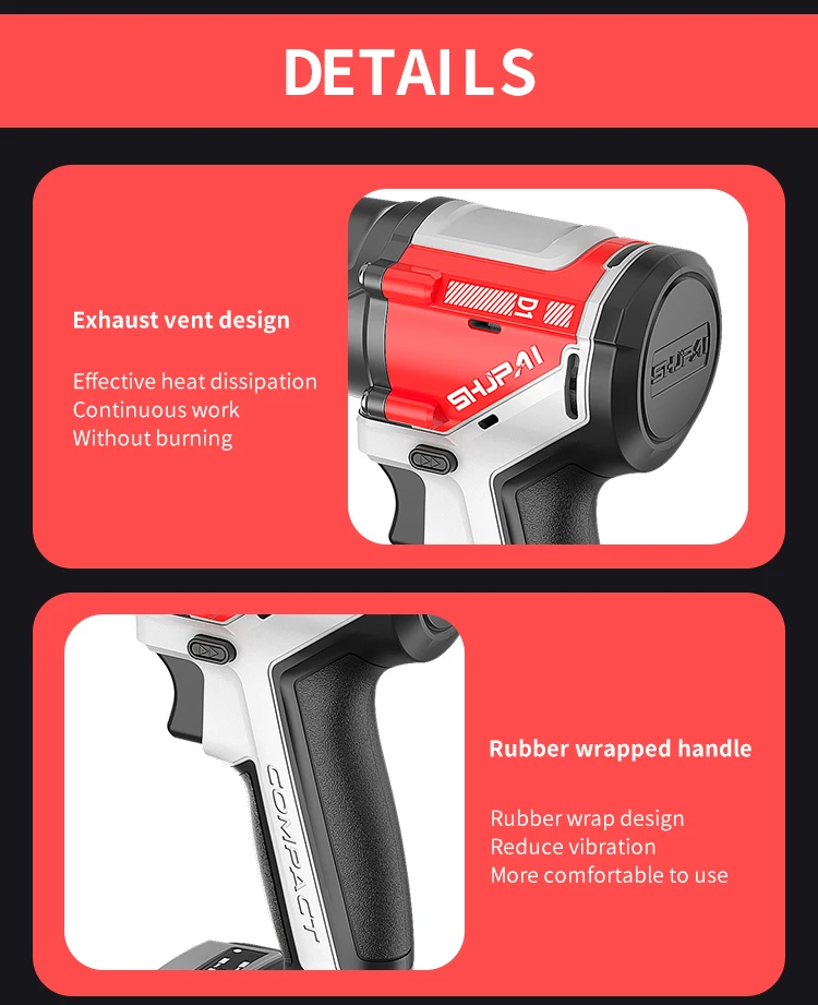 Hot Selling Electric Power Wrench 350N Cordless Brushless Wrench 1/2 ...