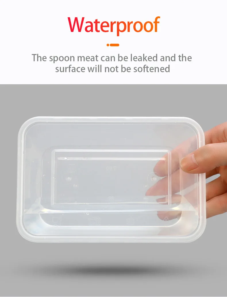 Hot Selling Rectangle Disposable Plastic Lunch Boxes