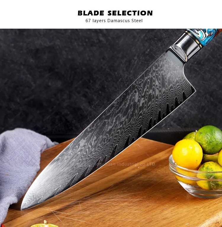 Custom Chinese Damascus Steel Sharp Luxury Kitchen Chef' S Knife - Buy ...