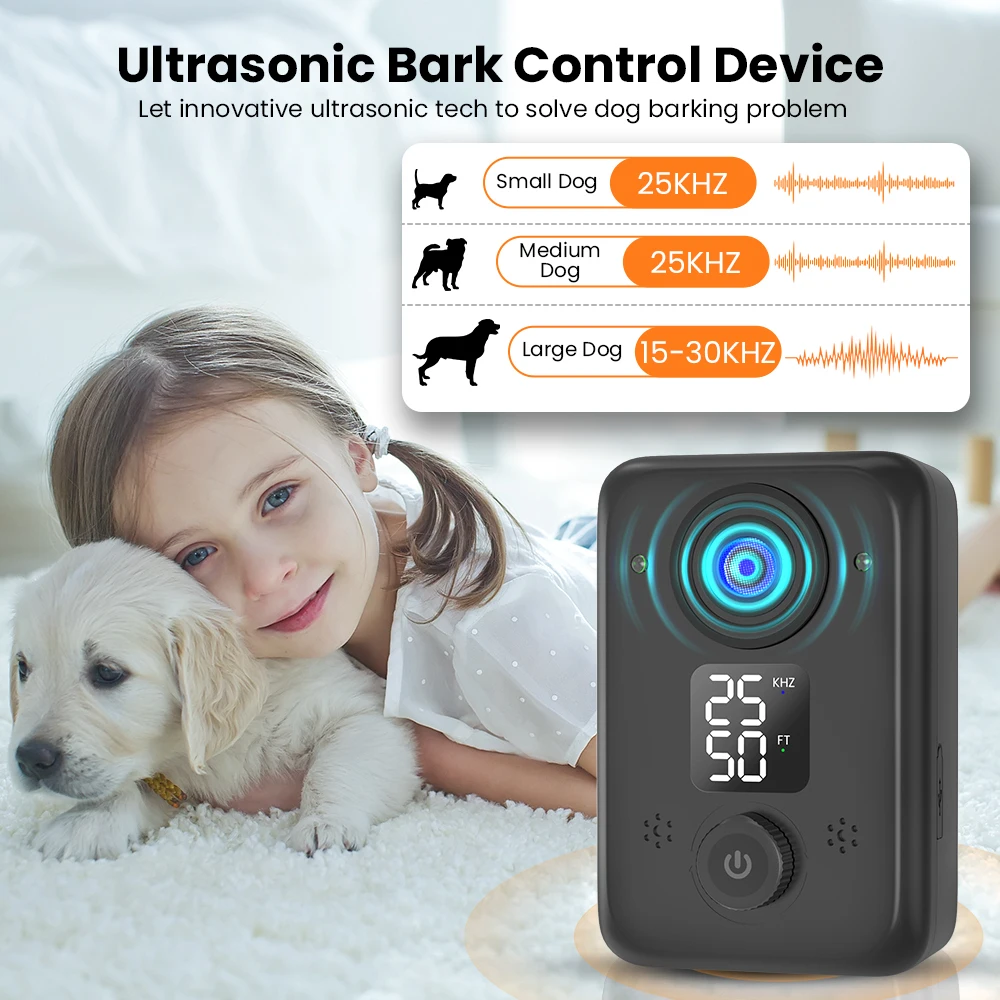 TIZE Ultrasonic Dog Bark Control Device - Rechargeable & Eco-friendly
