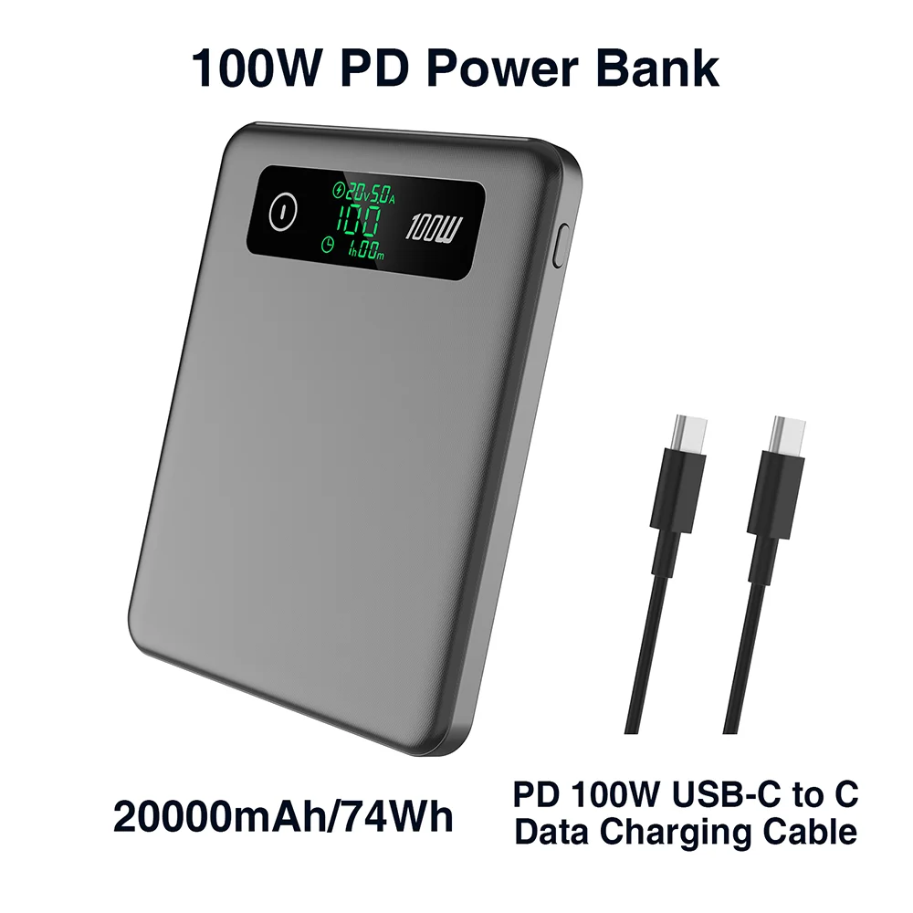 PD Power Bank 100W Fast Charging Portable Charger 20000mAh Slim Battery Pack with USB C| Alibaba.com
