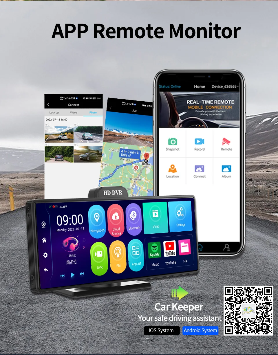 Android 10.0 ADAS Dash Cam - 10.26" HD 1080P IPS 4G 8core