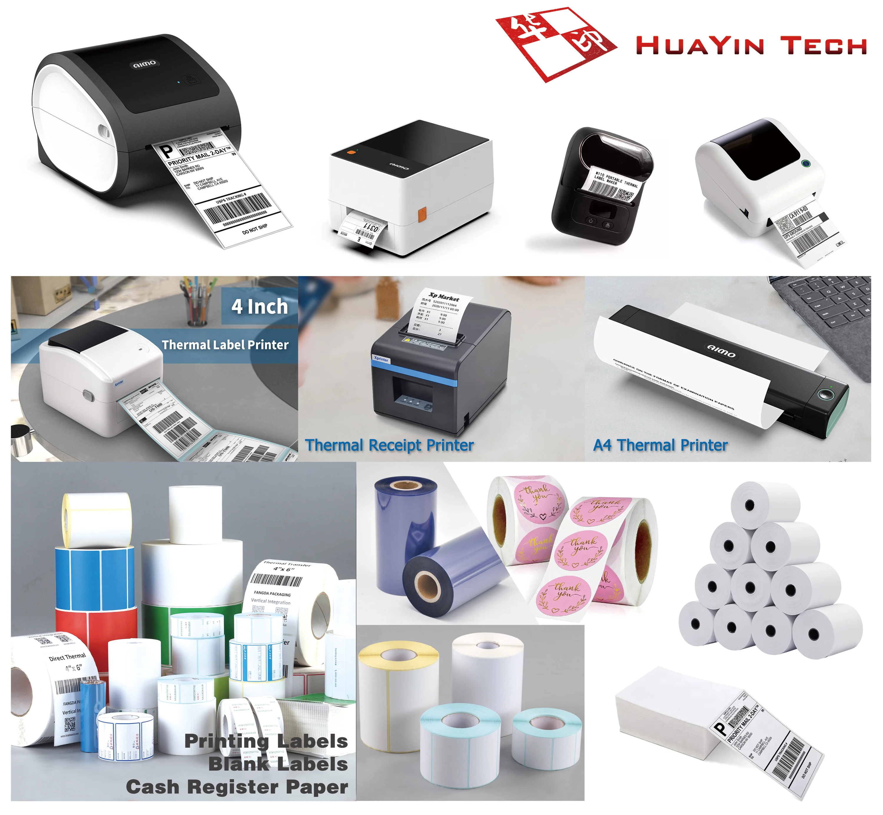 Xprinter Thermal Label Printer Xp-420b Wifi Wireless For 4*6 Inch Self ...