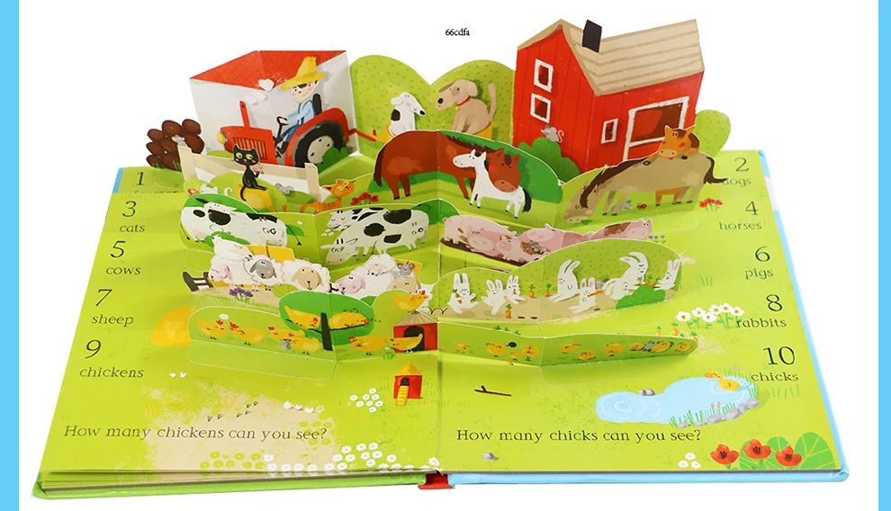 Colorful High Quality Costom Printed Cardboard Baby English 3d Books ...