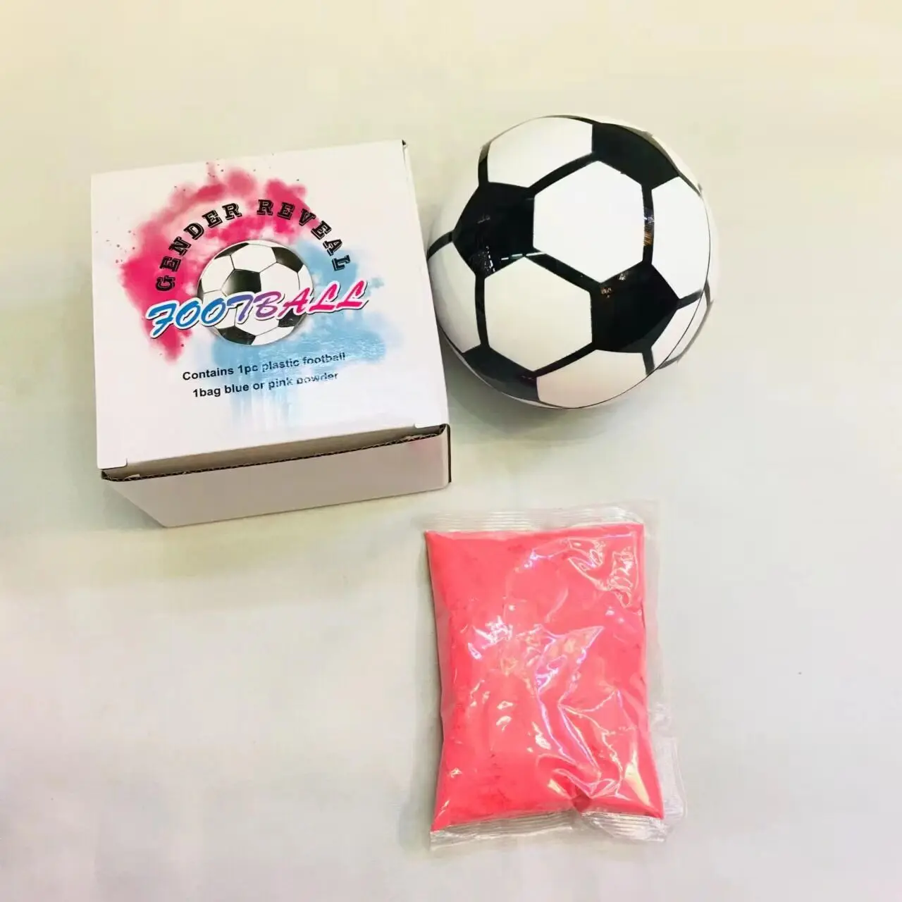 Safe Smoke Bomb Gender Reveal - Soccer Ball with Solvent Powder