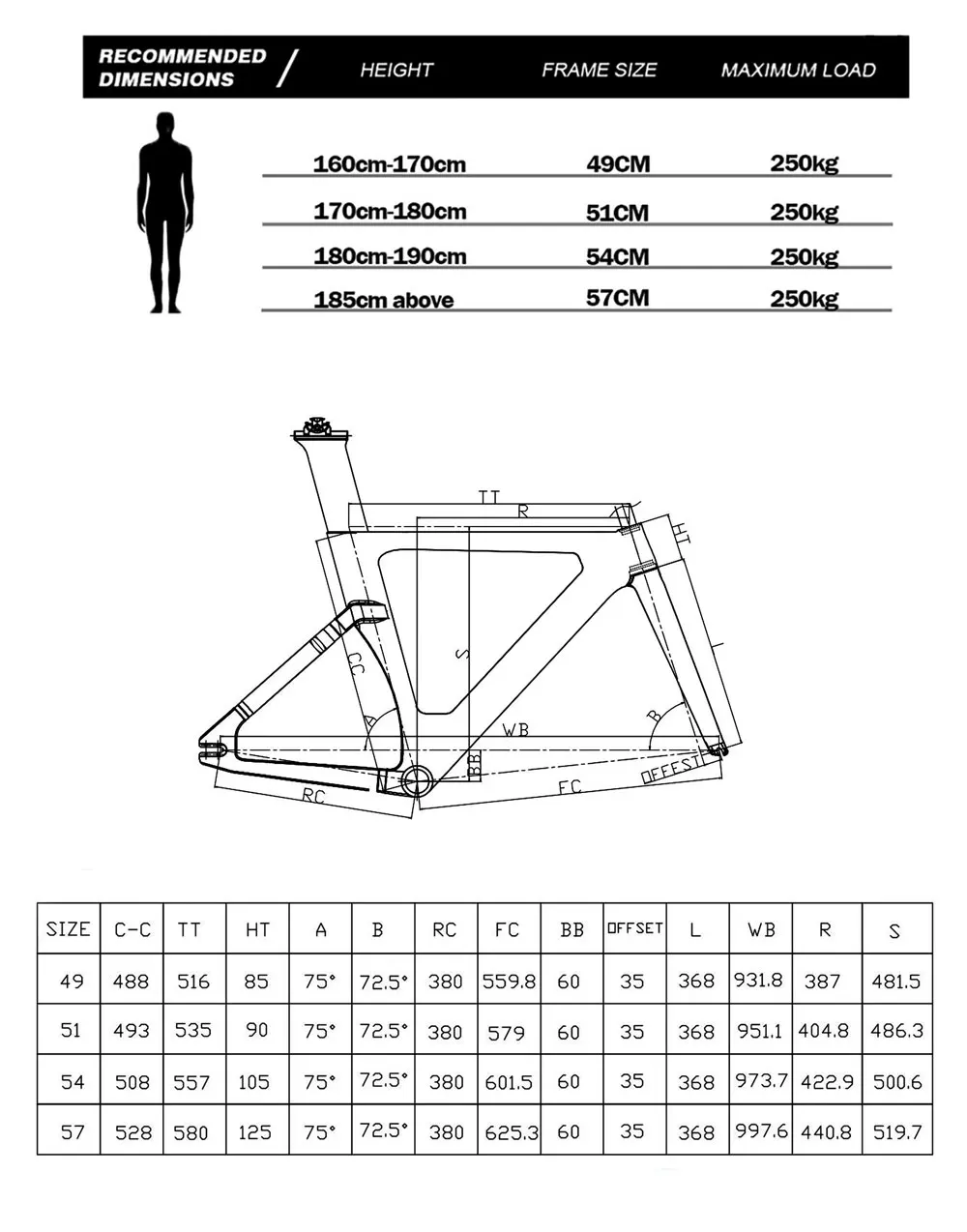 Magicbros 700c Bicycle Carbon Fiber T800 Fixie Frame And Fork Fixie ...
