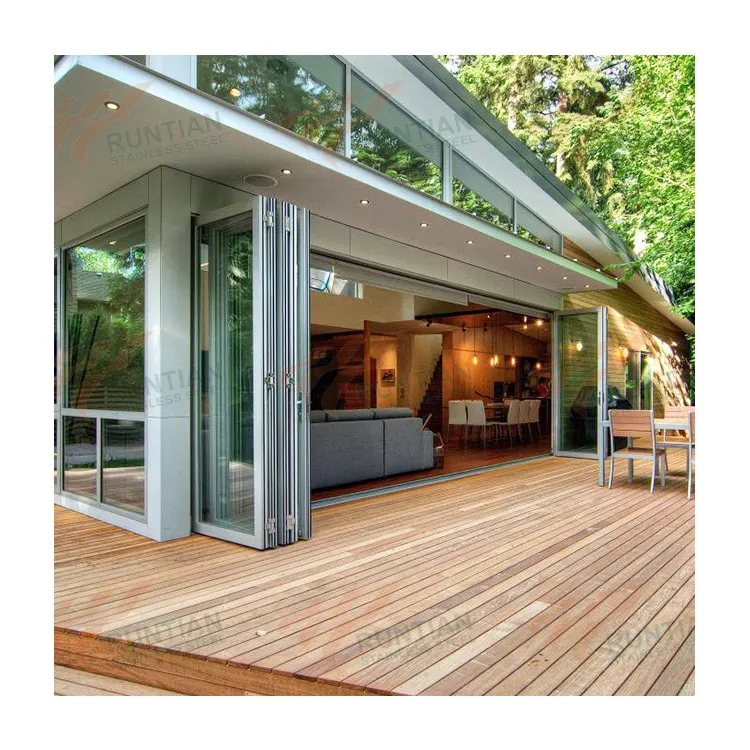 Patio standard balcony foldable aluminium sliding folding glass ...