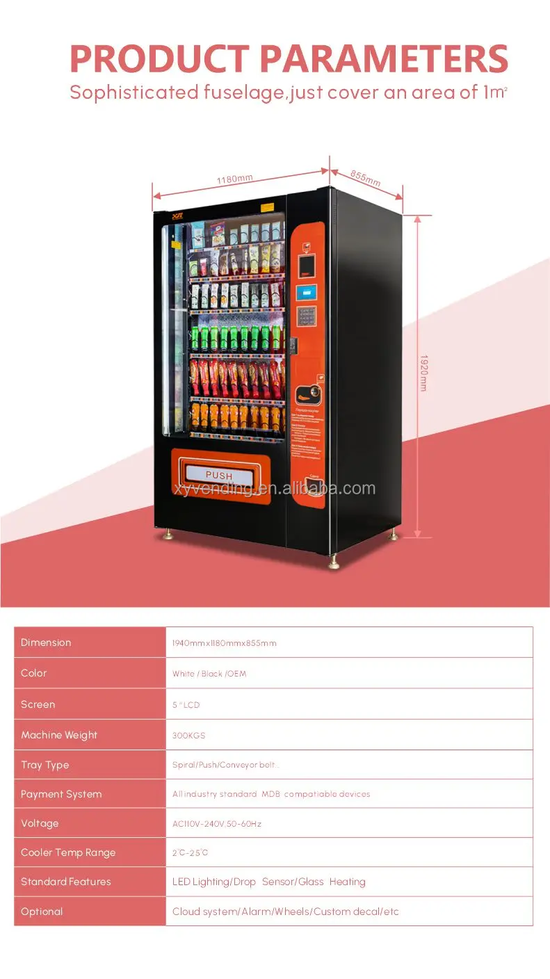 XY-DLE-10C-I Combination Vending Machine for Snacks & Drinks