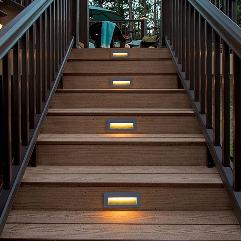 Outdoor Stair Light Modern Style Aluminum Ip65 Led Recessed Light Step ...