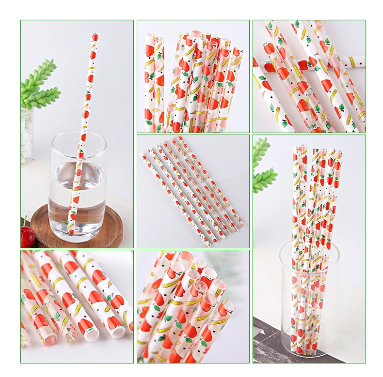 Latest Fashion Teacher Straw With apple & Pencil, Hot Sales PP Hard ...