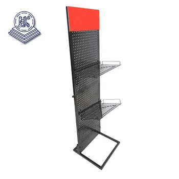 Free Standing Metal Pegboard With Wire Hanging Basket Display Rack ...