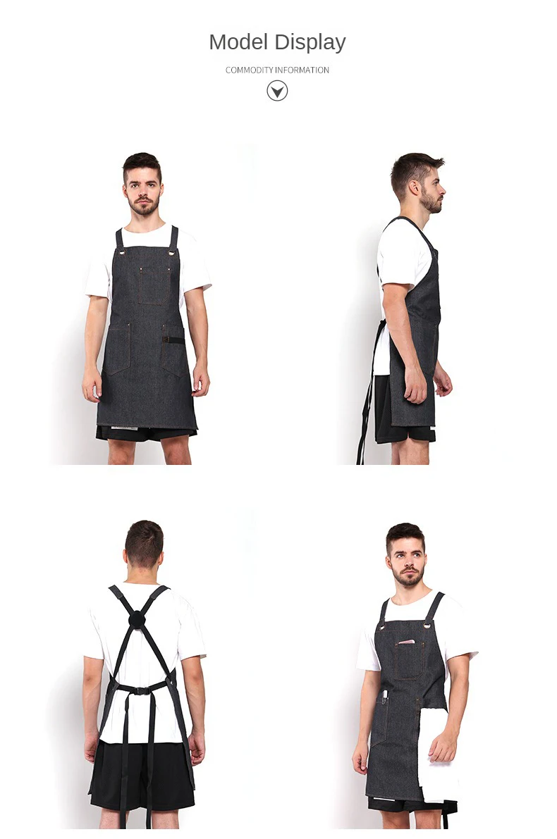 Barista Griller Restaurant Floral Workwear Jeans Apron Cooking Retro ...