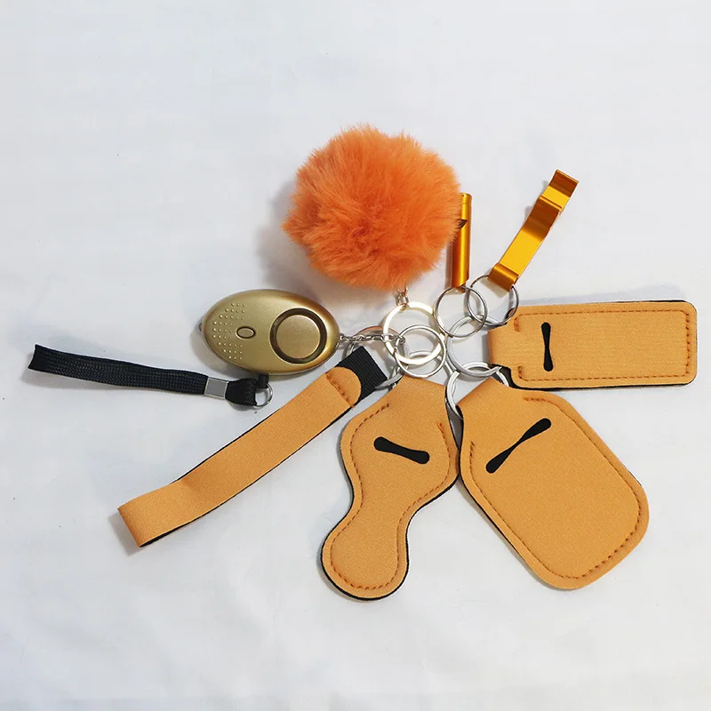 Personal Safety Key Chain Alarms Self Defense Supplies Rubber Plush Pom ...