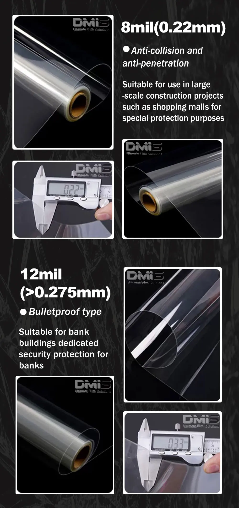 Dmis Safety Film - Anti Smash and Grab Car Window Protection