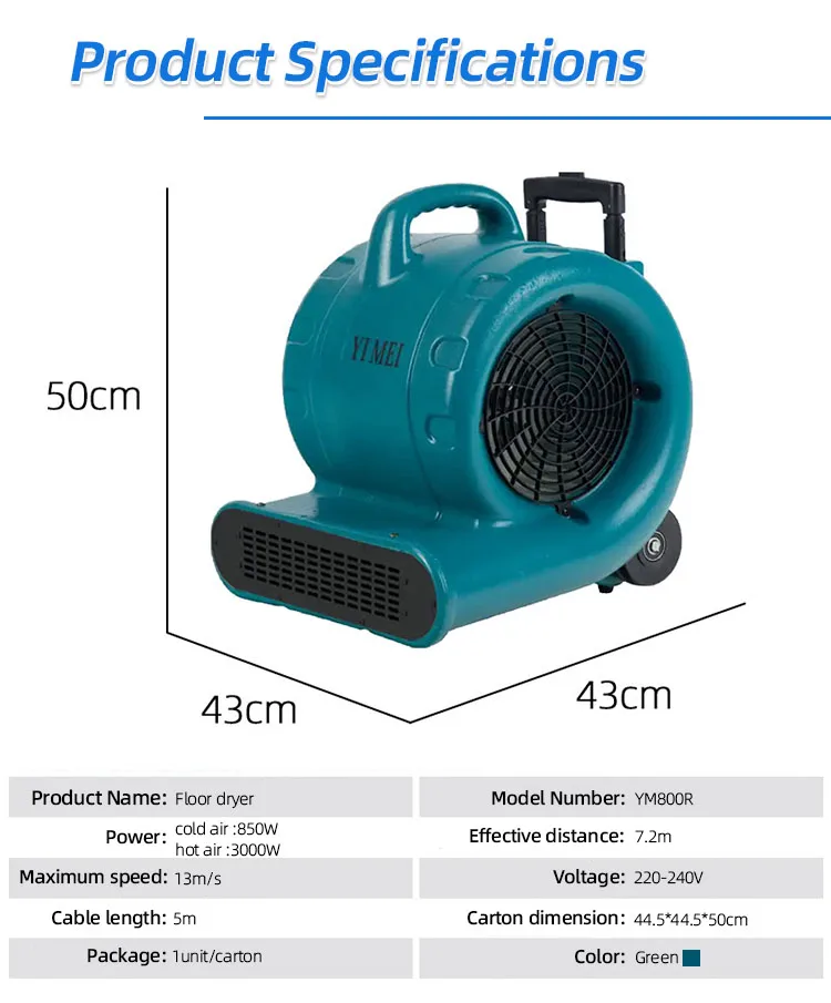 Factory Direct Sales Ym800-r Cold And Hot Air Blower Fans Floor Dryer ...