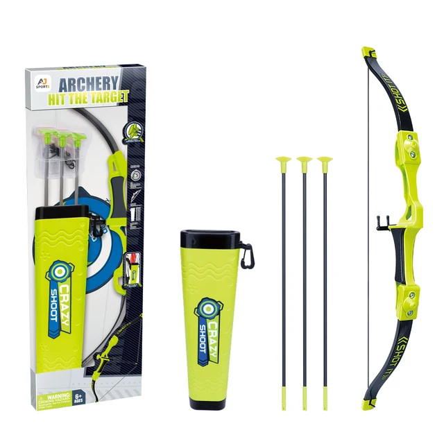 Plastic Bow And Arrow Set Kids Archery Shooting Toys Portable Bow And ...