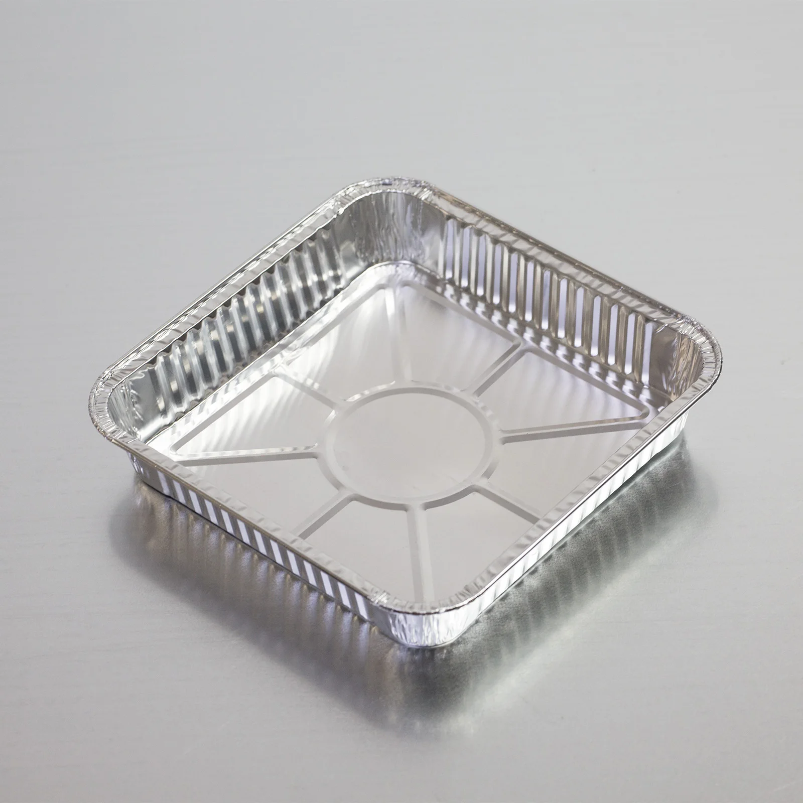 8x8 Inch Square Aluminum Foil Food Containers - Disposable