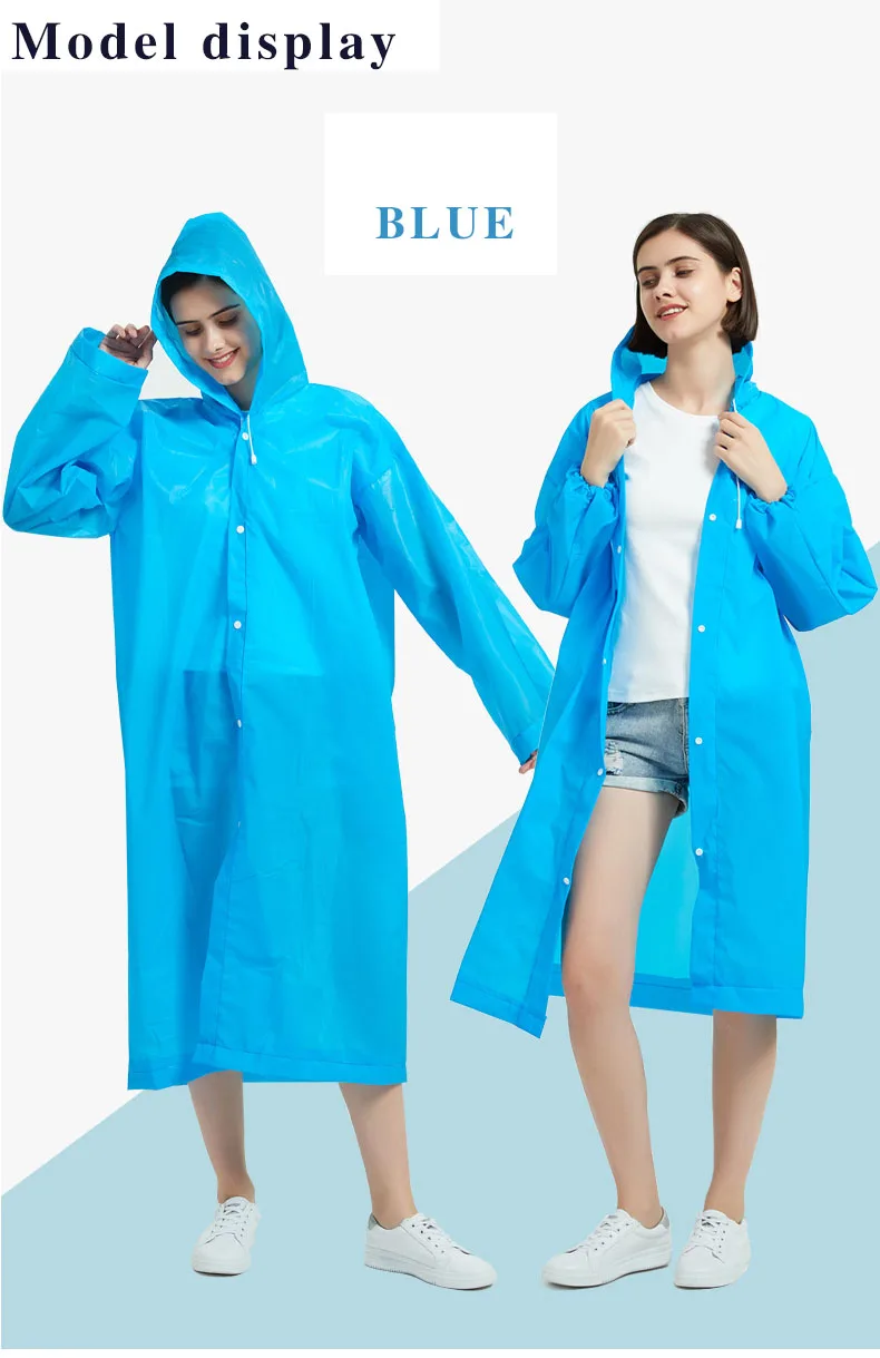 Hot Sale Eva Waterproof Poncho Custom logo Printing Lightweight Peva ...
