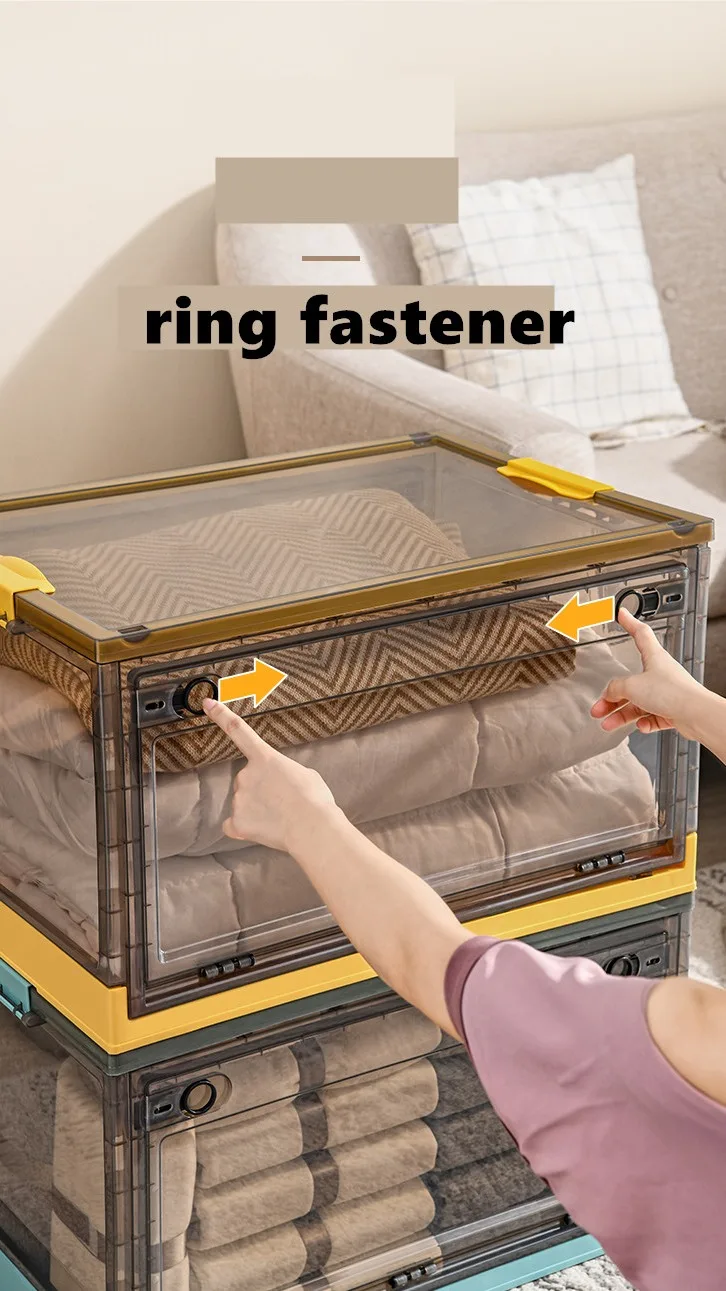 Factory Five Door Open Folding Storage Box Large Clear Plastic Clothes ...