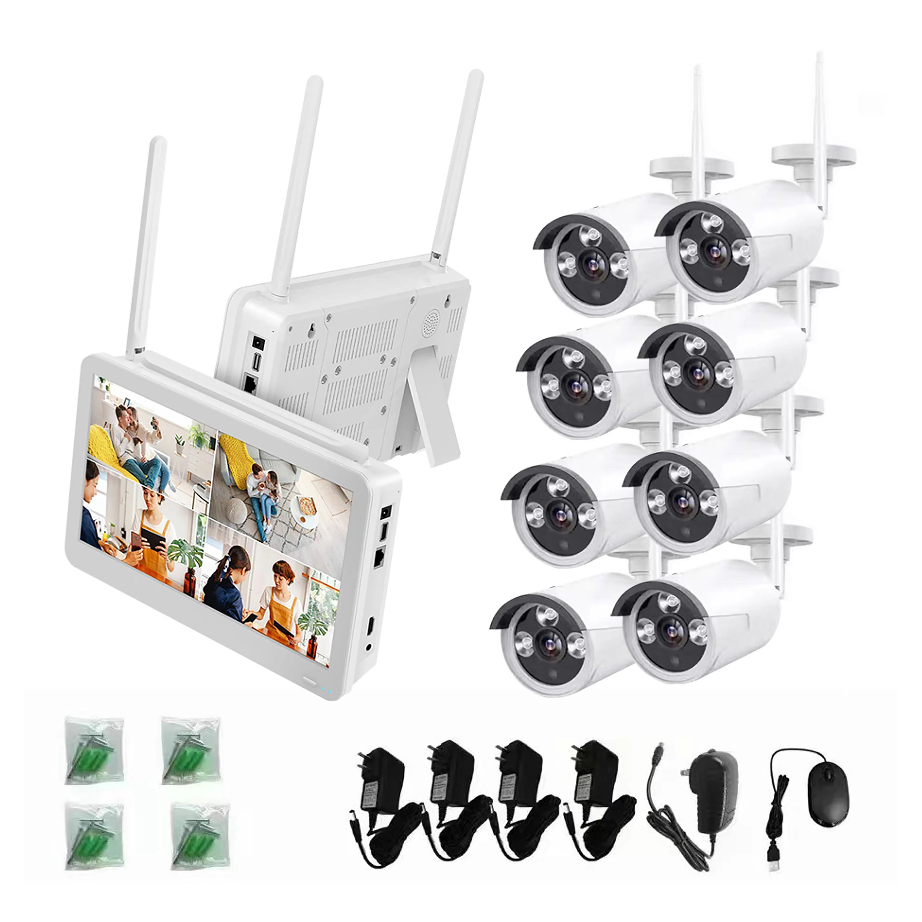 2MP Wifi KIT With HD 1080P Camera 4CH/8CH White Light Infrared CCTV ...