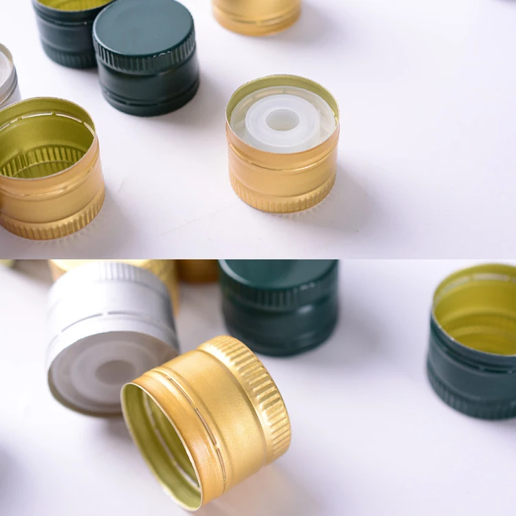 Olive Oil Glass Bottle Aluminum Screw Caps with Plastic Pourer for ...